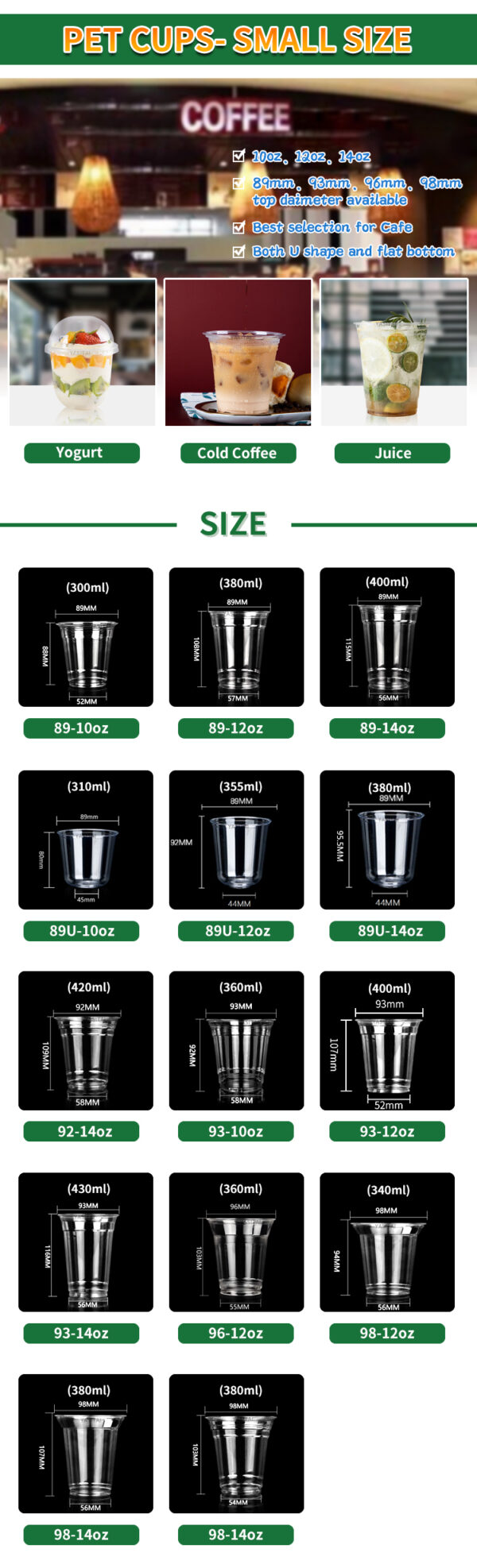 The Ultimate Guide to Plastic Cup Sizes 丨Free Sample For Trial